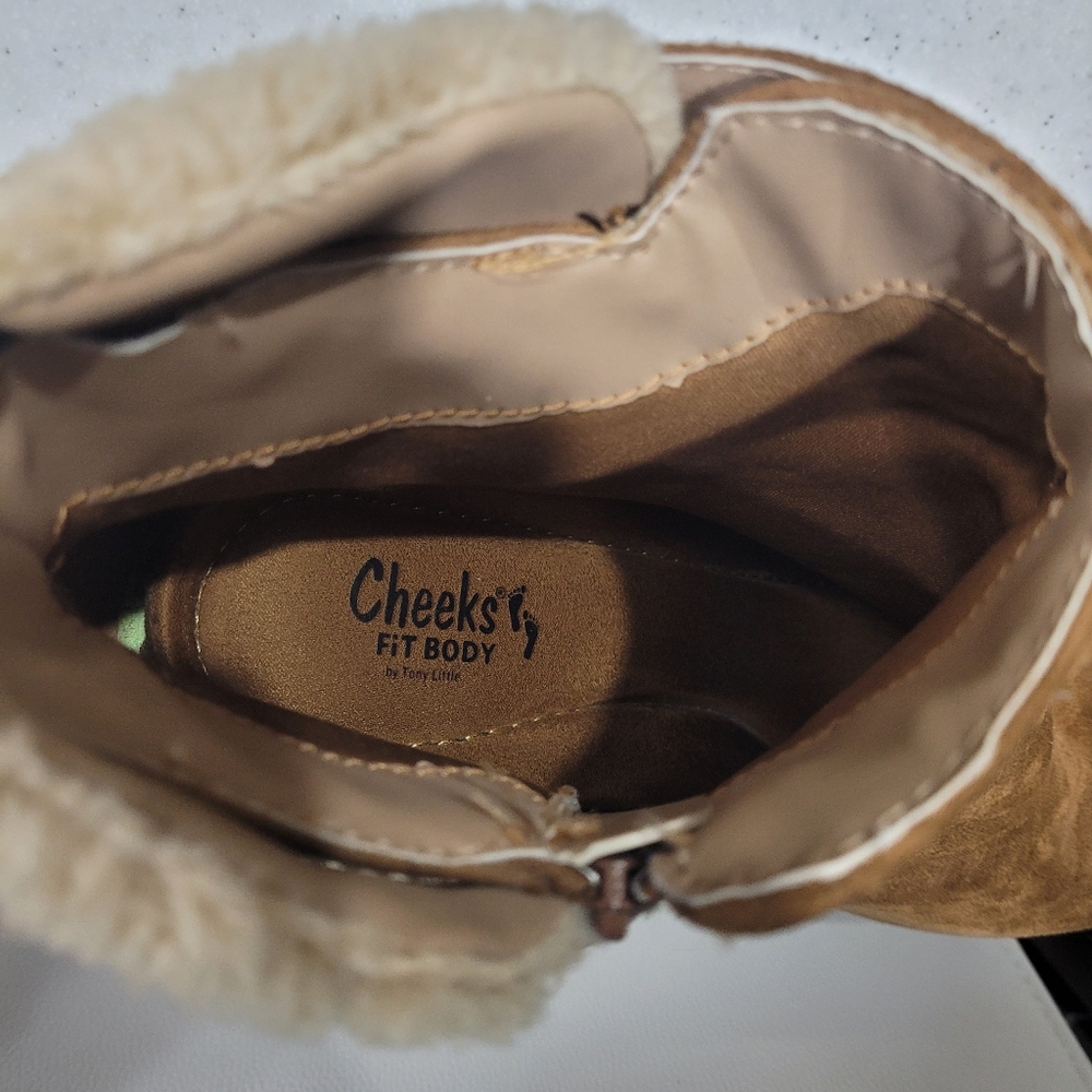 Cheeks Fit Body Tony Little Cognac Wedge Ankle Boots … - Gem